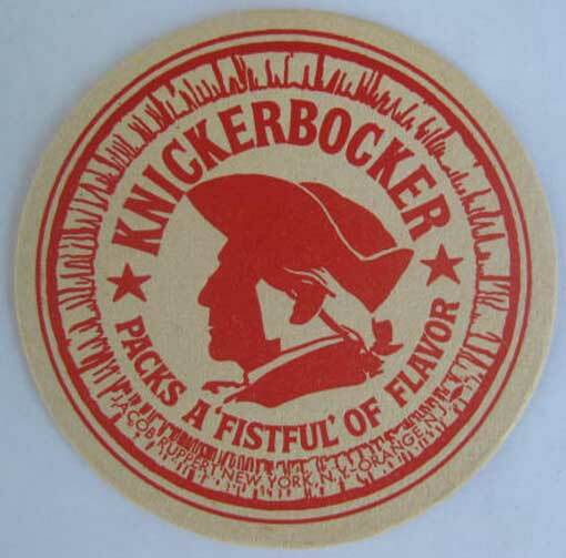 KNICKERBOCKER BEER Packs a Fistful COASTER, Mat, Jacob Ruppert, NY, NEW ...