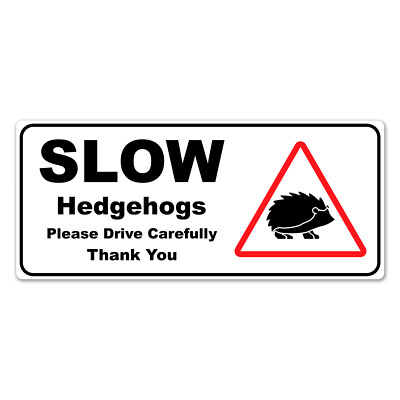 Metal Wall Sign - Hedgehog Warning - Nature Animal Careful Road Car ...