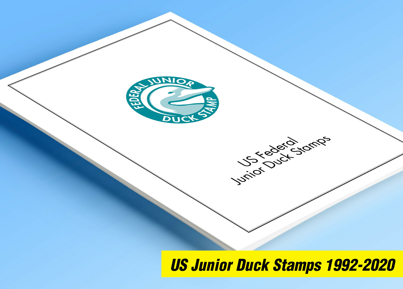 COLOR PRINTED US JUNIOR DUCK STAMPS 1992-2020 STAMP ALBUM PAGES (21 ill ...