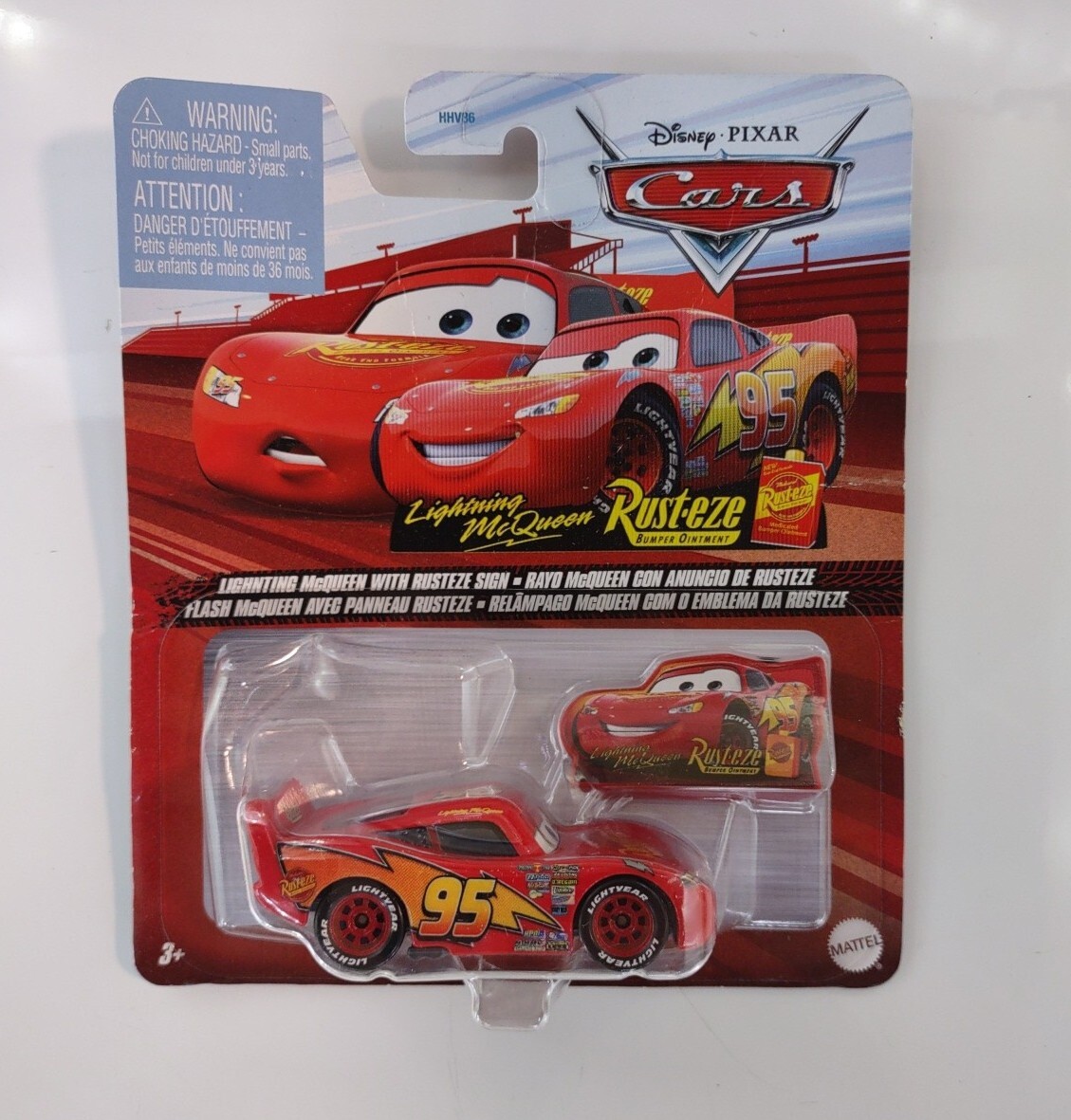 Disney Cars Toys Die-Cast - Lightning McQueen with Rusteze Sign