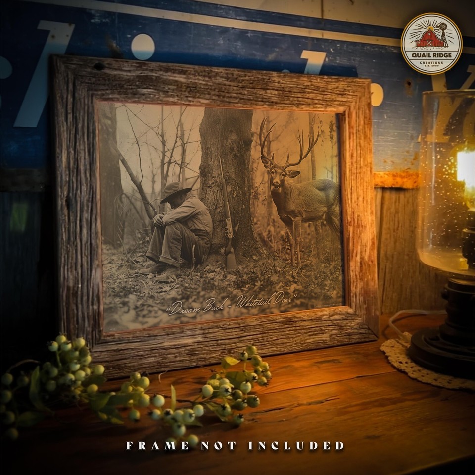 Dream Buck Whitetail Deer Art Print Bow Hunting Fishing Cabin Wall ...