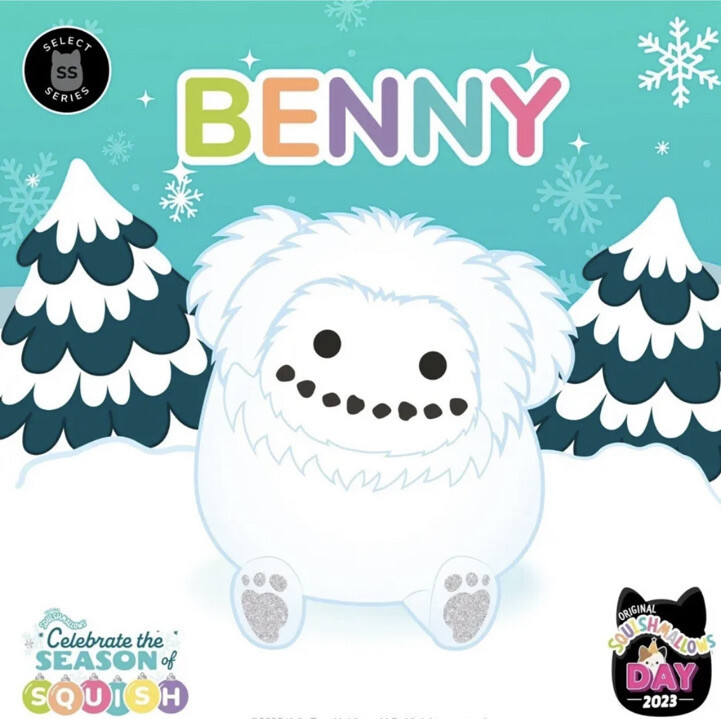 Squishmallow 12” Benny The Snowman Bigfoot Select Series Christmas Yeti ...