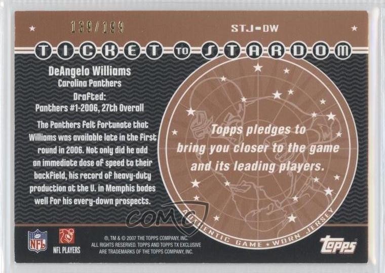 2007 Topps TX Exclusive Ticket 2 Stardom Jerseys 139/199 DeAngelo ...