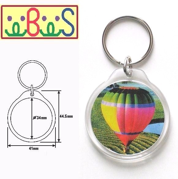 20x Blank Round Acrylic Keyrings 41mm Frame & 34mm Photo key ring ...