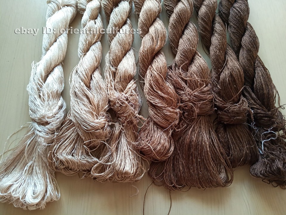 7bundles 100%real natural mulberry silk,hand-dyed embroidery silk floss ...
