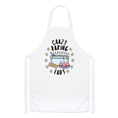 Crazy Baking Lady Stars Chefs Apron - Funny Baker Cake Cooking Baking ...