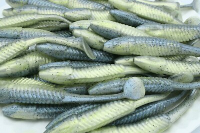 5" Grey Ghost Paddle Tail Swimbaits Soft Plastic Bass Walleye Fishing ...