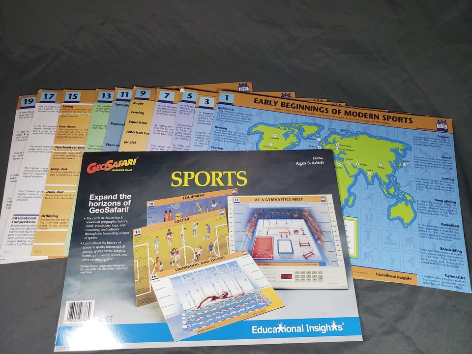 Vintage GeoSafari Electronic Learning Game EI-8800 W/ 4 Sheet Sets ...