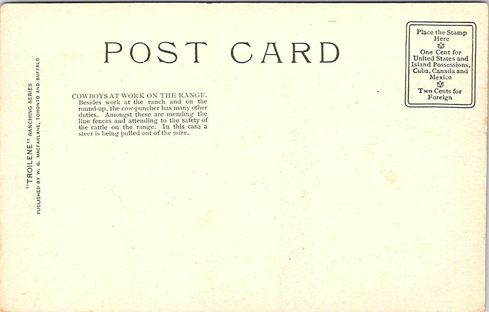 LITHO Wild West Western Cowboys on Range John Innes Artist Signed 1910s ...