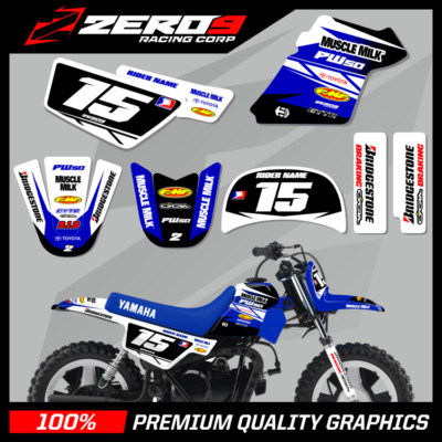 YAMAHA PW 50 GRAPHICS KIT PEEWEE GRAPHICS MINI BIKE GRAPHICS TEAM ISSUE ...