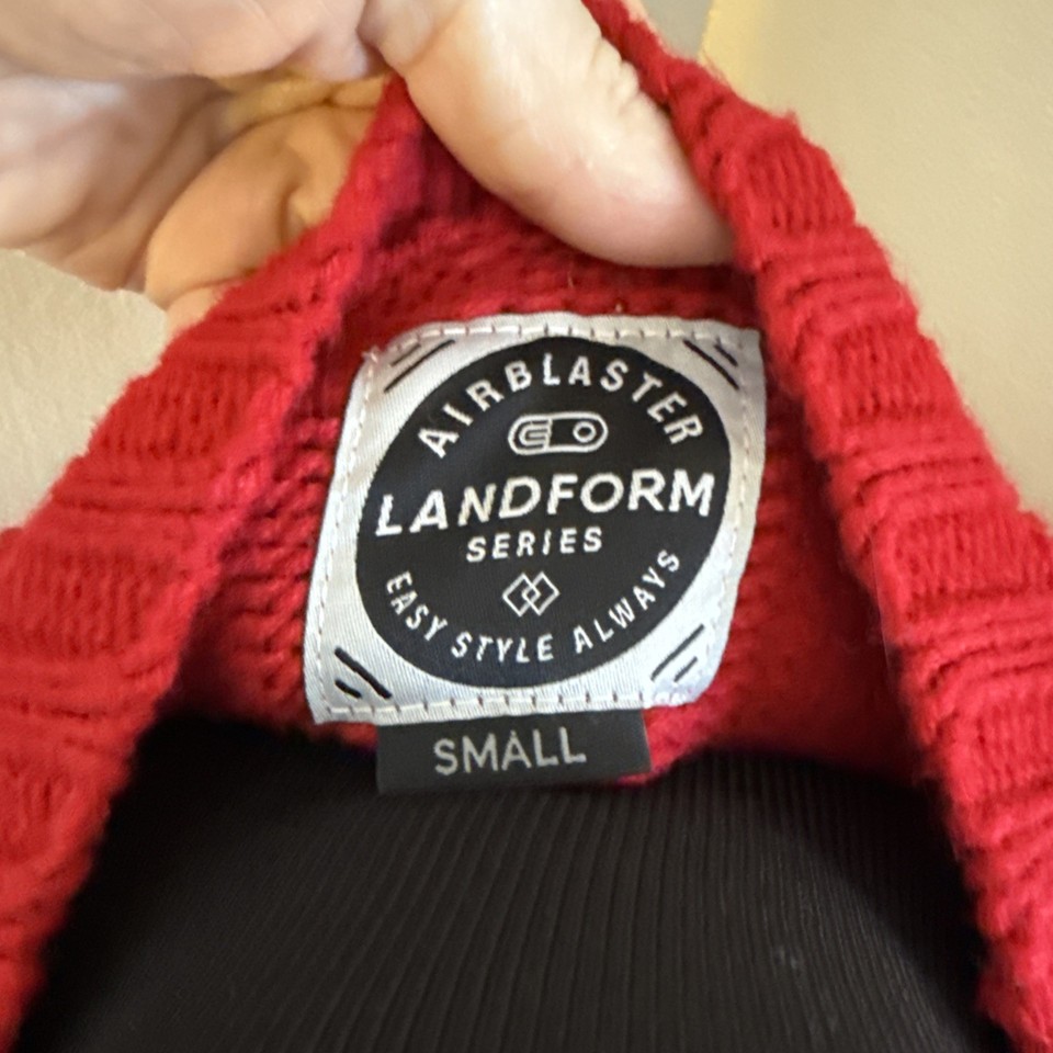 Airblaster Landform Sweater Size Small Red White Yeti Sasquatch Big ...