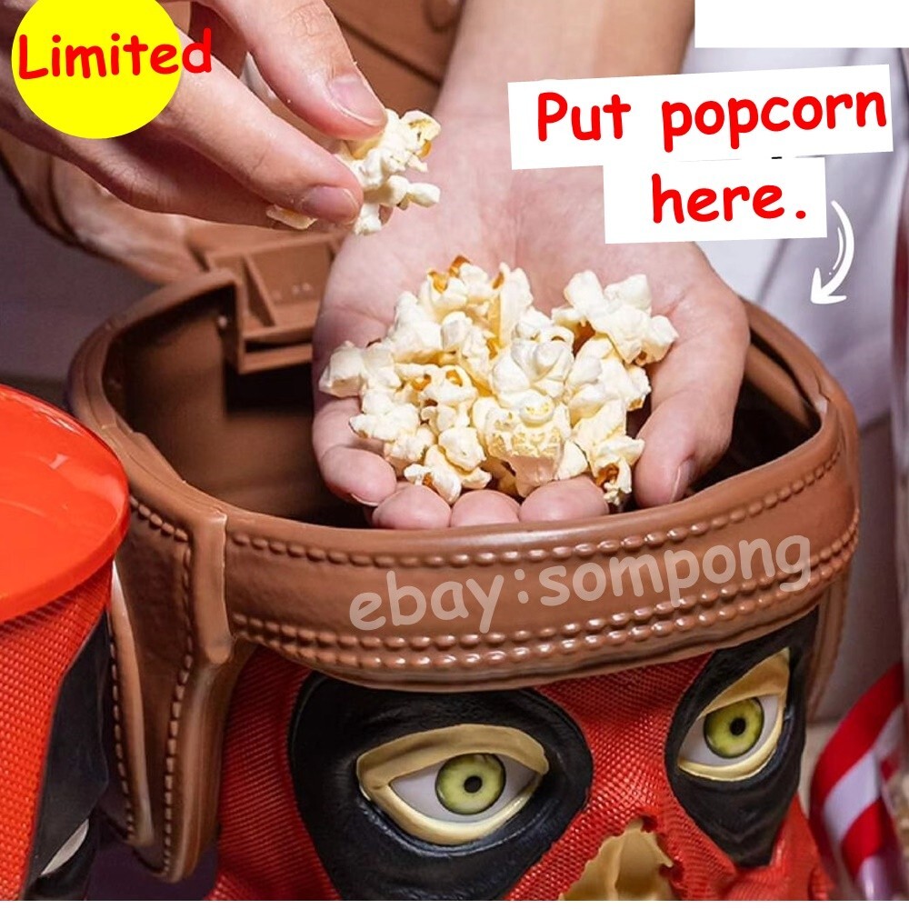 Deadpool Wolverine Marvel Bucket Popcorn Headpool Movie Cinema 2024 ...