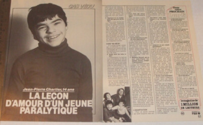 Jean-Pierre Chartier original TWO magazine clippings pages PHOTO ...