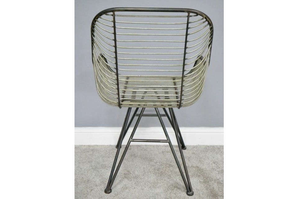 Curved Industrial Wire Metal Chair | eBay