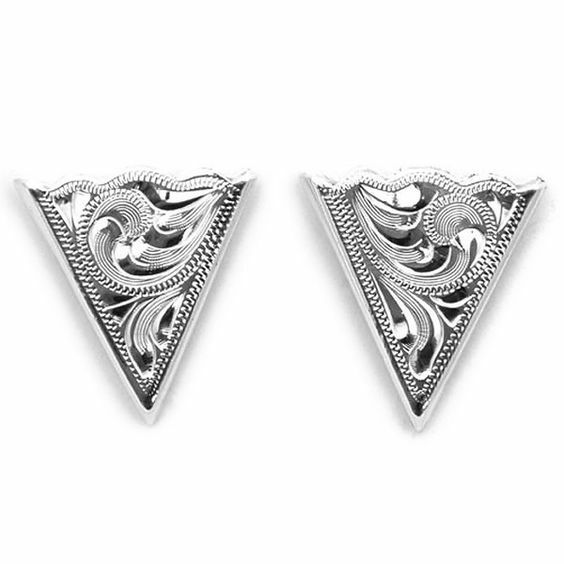 Art Deco Amazing Style Triangle Shape Men's Classic 925 Pure Silver ...