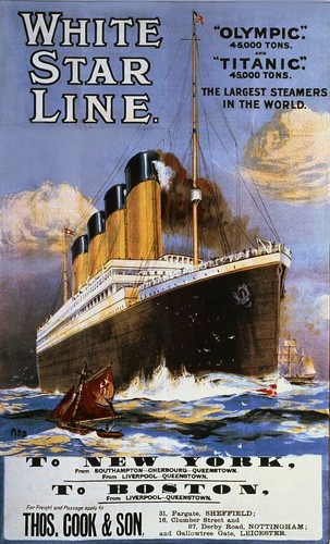 Titanic White Star Ship Ocean Liner Memorabilia advertising poster UK ...