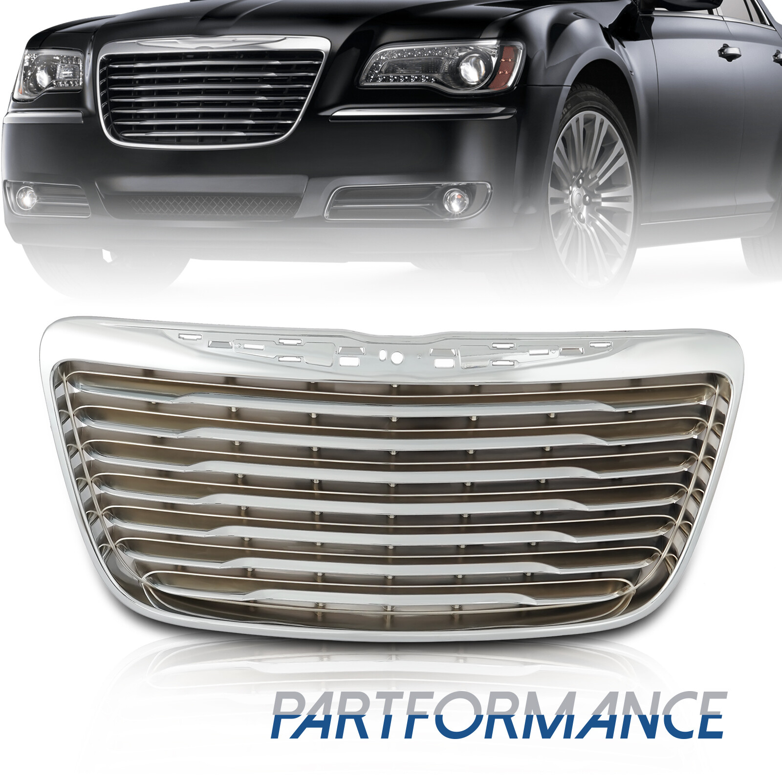 For 2011-2014 Chrysler 300 Front Bumper Grille Grill Chrome Shell ...