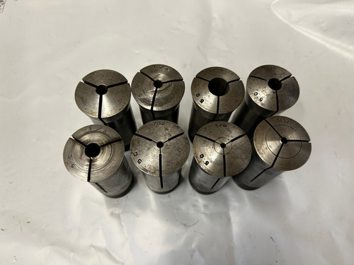 (8) Unbranded Steel Round 5C Collet w/Internal Threads (Sizes Listed ...