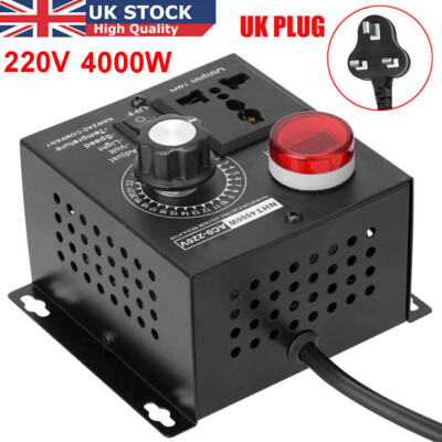 AC 220V 4000W Variable Voltage Regulator Speed Motor Fan Control ...