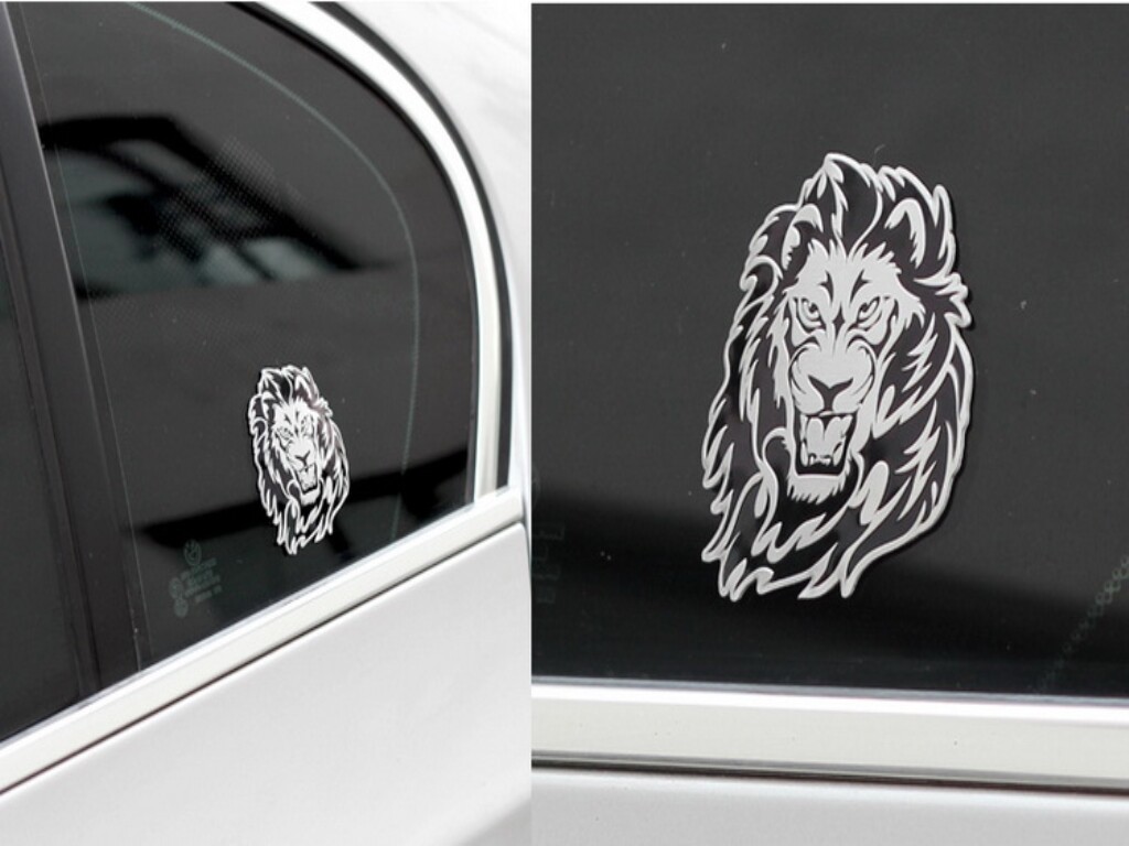 2x Löwe Aufkleber Sticker Auto Motorrad Tuning Löwenkopf Emblem Tiger ...