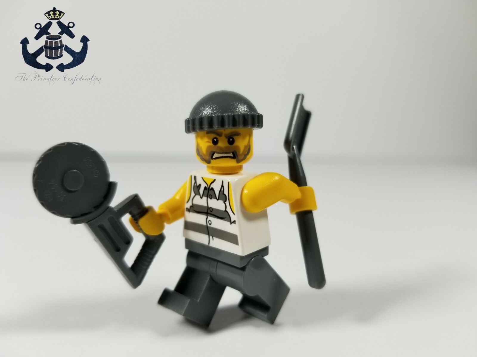 Lego Minifigure City Police Jail Robber w/ Prison Stripes Torn cty0481 ...