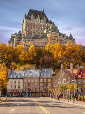 Château Frontenac Manor Castle Quebec City Canada Trees Fall Road Photo ...