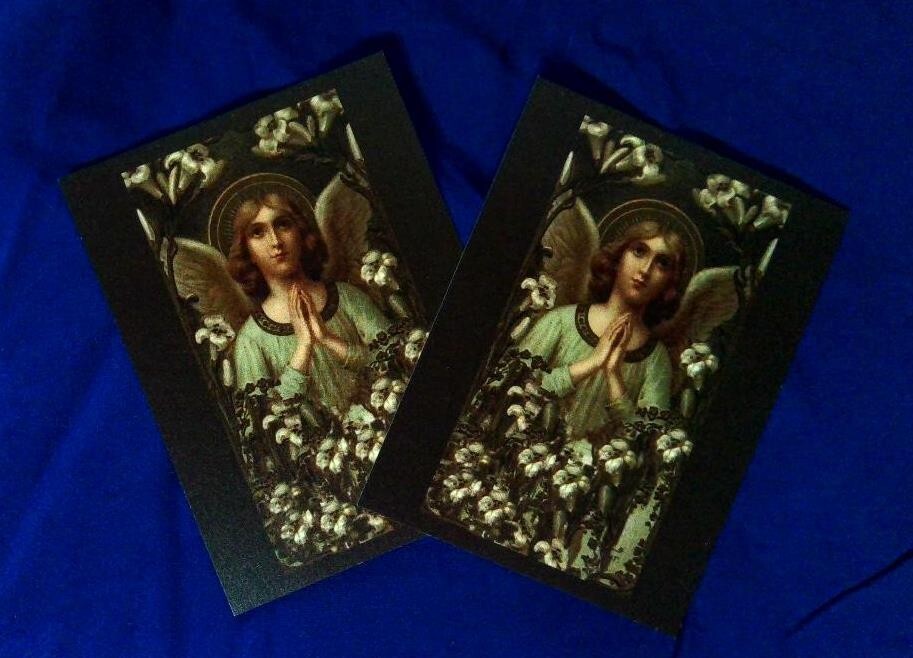 Prayer to the Angel All Angels Guardian Angels Holy Card SPECIAL 2 CARD ...