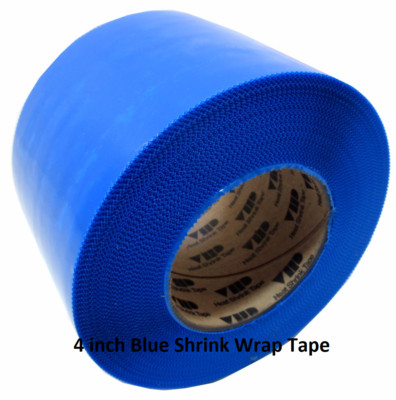 4 Inch Blue Serrated Shrink Wrap Tape 4" X 180' Blue Shrink Wrap ...