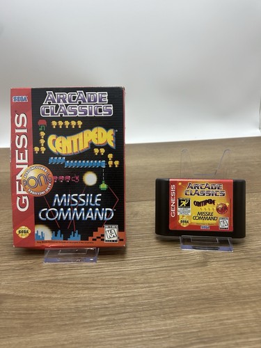 Sega Genesis Arcade Classics Centipede Missile Command Pong 1996 in Box ...