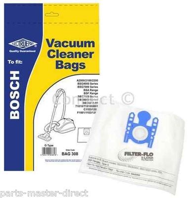 Bosch Type G BSGL5126 BSG61801 Micro Fibre Tissu Sacs avec Plastique ...