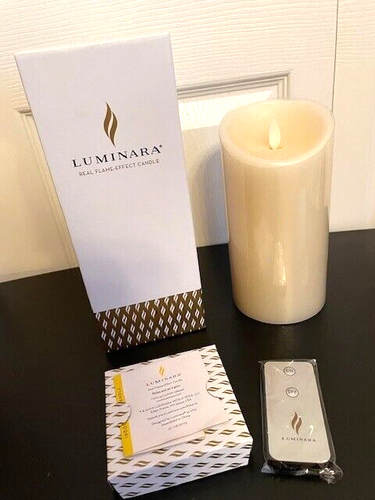 Luminara Flickering Flameless LED 7” Pillar Candle Moving Wick W ...