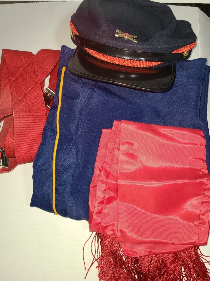 civil war reenactment reproduction uniforms used ,pants , cap, pins ...