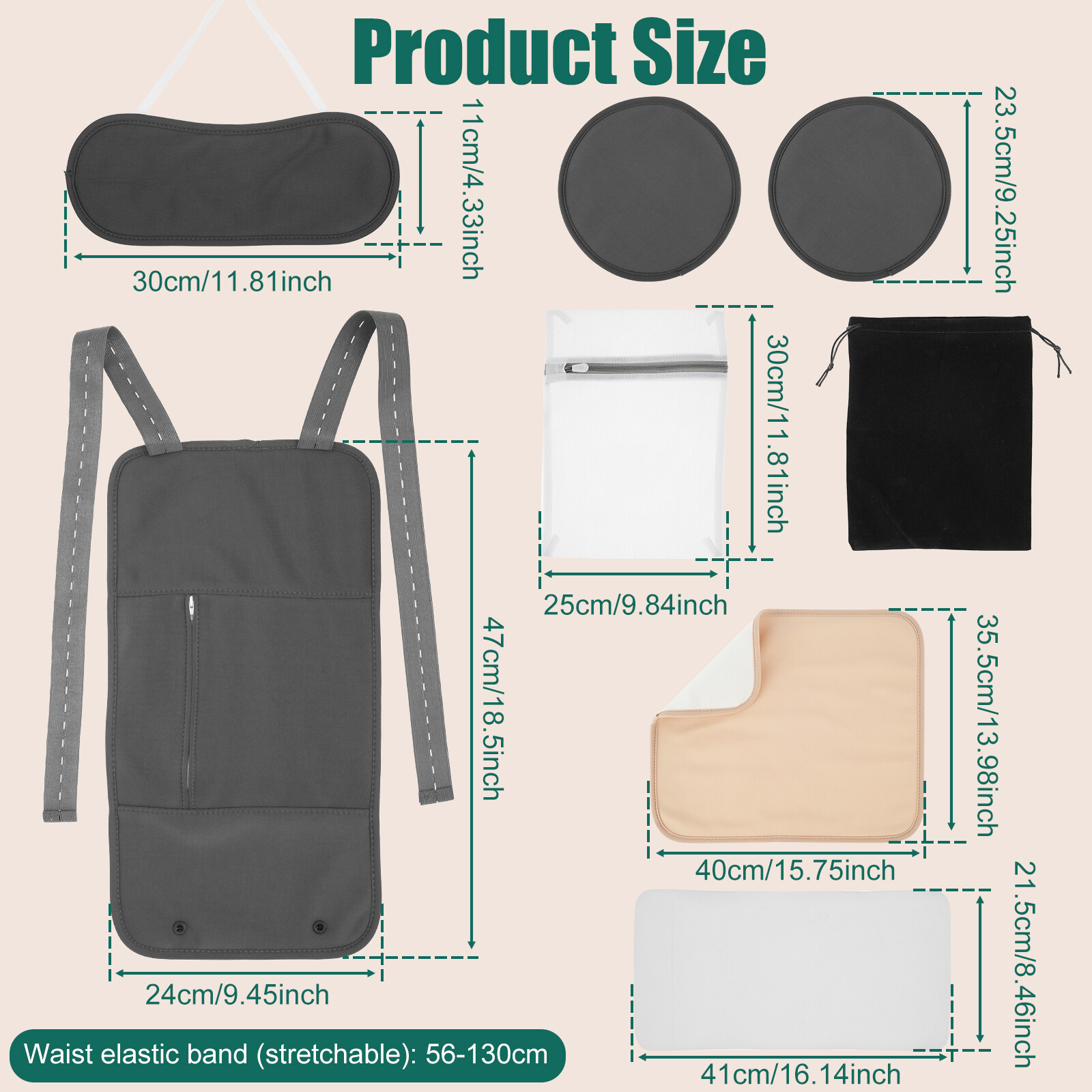 7Pcs Waist Neck Oil Pack Set with Chest Pads Washable Reusable ...