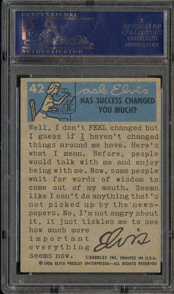 1956 ELVIS PRESLEY #42 RADIO BROADCAST PSA 6 *DS15769 | eBay