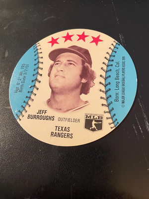 1976 Buckmans MSA Baseball Disc- Jeff Burroughs - Texas Rangers - MT | eBay