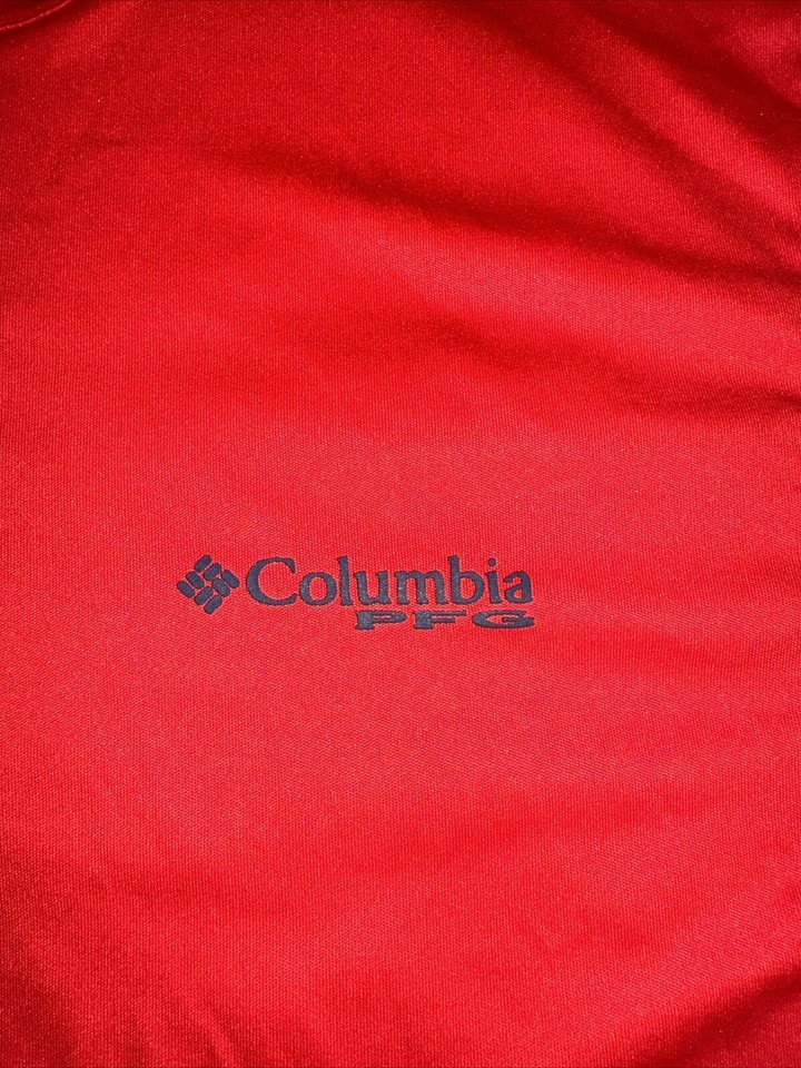 NEW Men's Columbia PFG Deep Waves Red 1/4 Zip Pullover Size Large MSRP ...