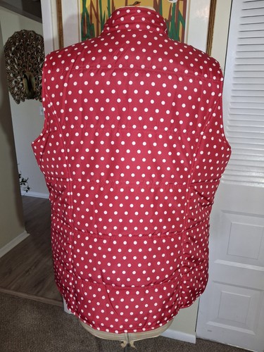 Woman Within Red & White Polka Dot Quilted Vest Women’s Plus Size 1X ...