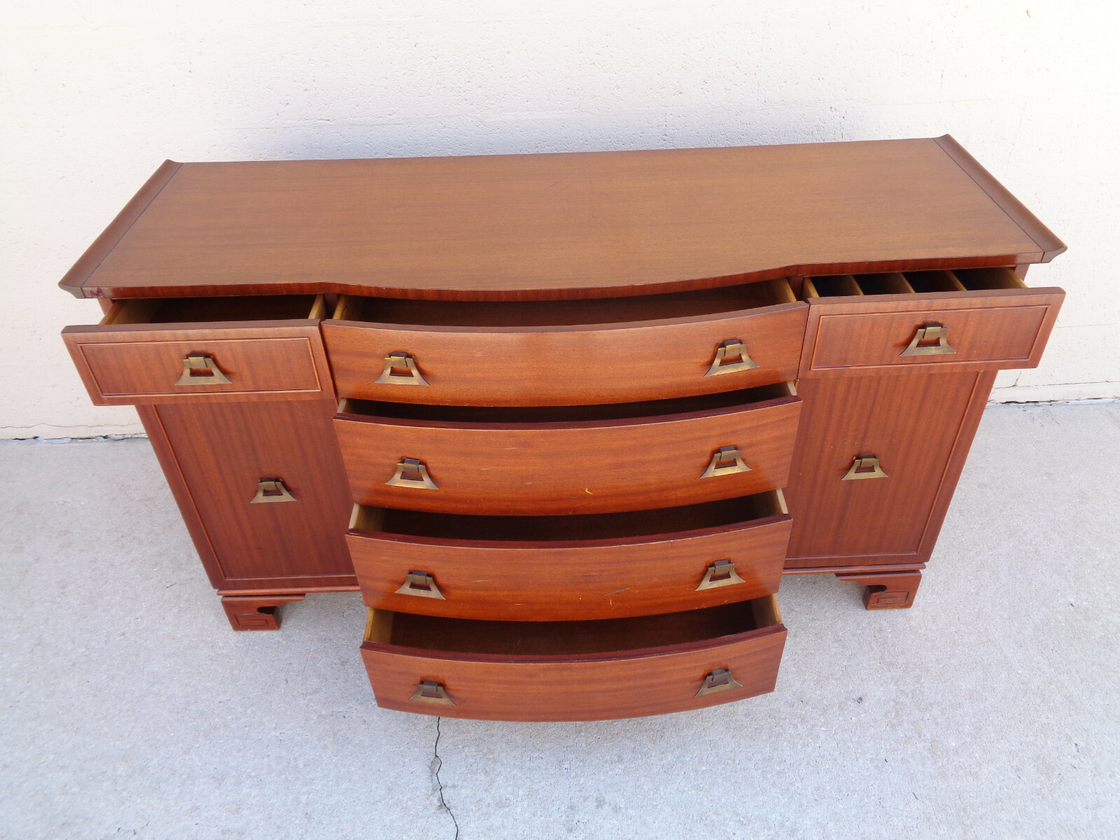 Vintage Rway Pagoda Greek Key Cabinet Sideboard Hollywood Regency ...