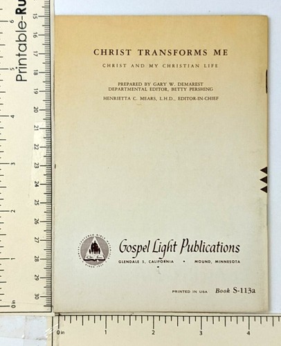 1960 Christ Transforms Me Gospel Light Publications VTG Bible Study ...