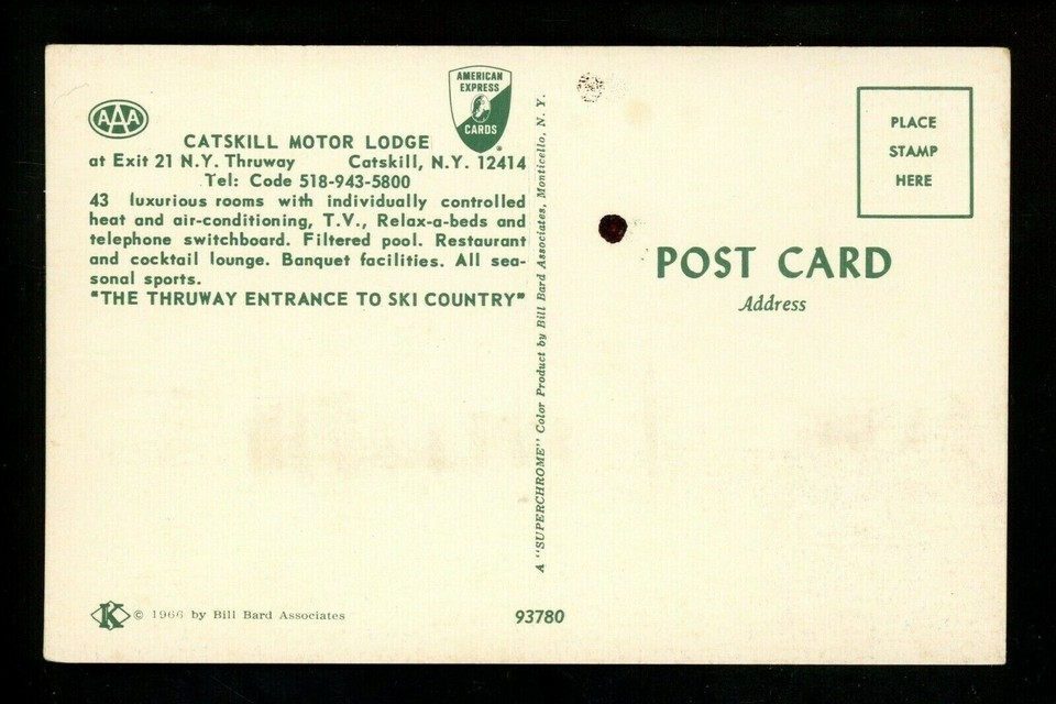 Motel Hotel Postcard New York NY Catskill Catskill Motor Lodge utility ...