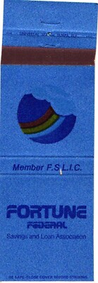 Fortune Federal Savings And Loan Association, FSLIC, Vintage Matchbook ...