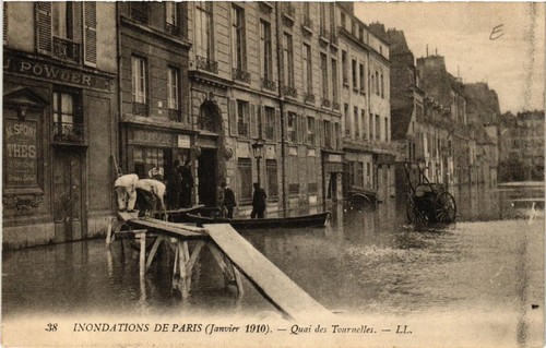 CPA PARIS Quai des Tournelles INONDATIONS 1910 (605704) | eBay.de