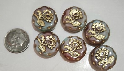 Six 18mm Coin Shape Czech Glass Beads In Mix Shades Of Pink And Aqua | eBay