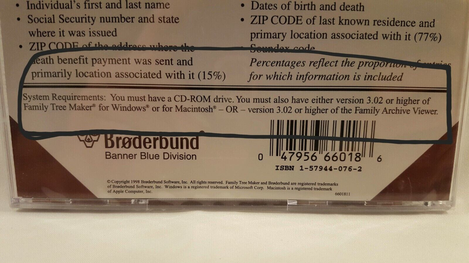 Family Archives: U.S. Social Security Death Index (BRODERBUND) / CD-ROM ...
