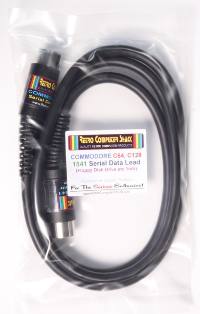 Commodore 64 C64 C128 1541 Serial Data Lead Floppy Disk Drive Cable ...