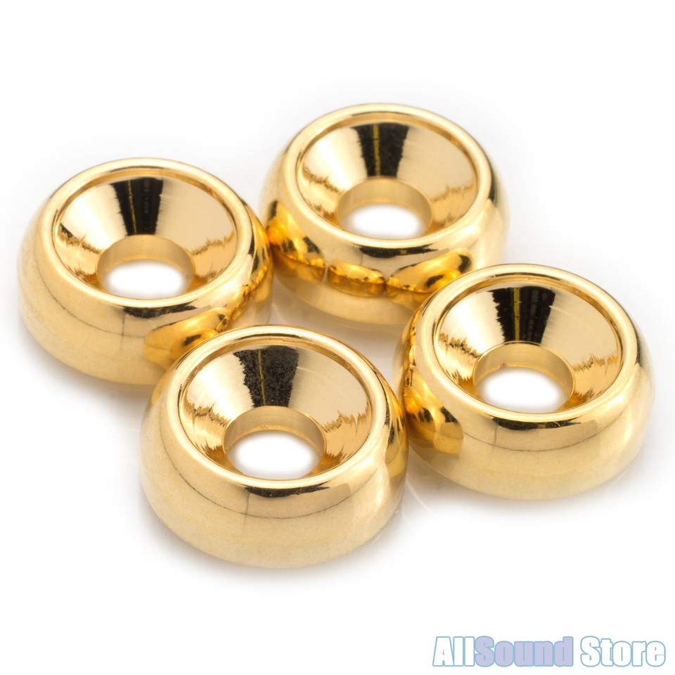 (4) Guitar Neck Mounting Ferrules Bushings 14mm Diameter CHROME, GOLD ...