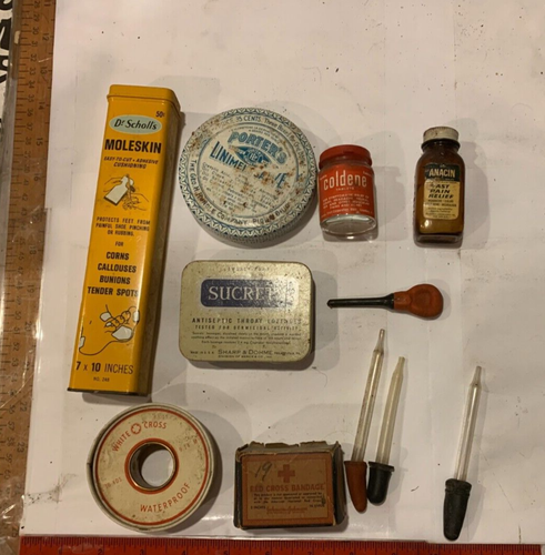 Medical Pharmaceutical Lot Coldene Anacin Sucret's Dr Scholls White ...