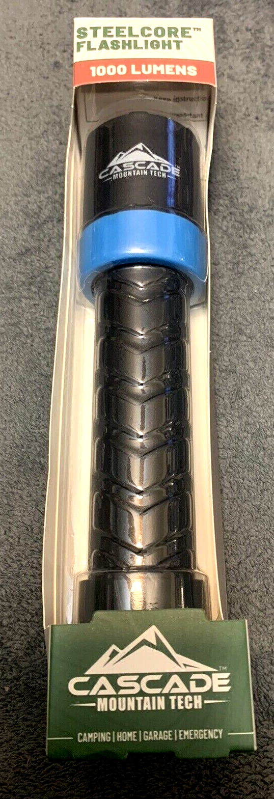 Cascade Mountain Tech STEELCORE™ LED Flashlight. Waterproof. 1000 ...