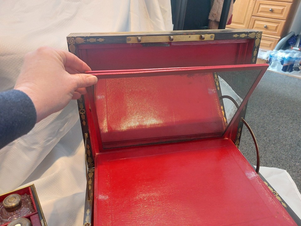 Circa 1815 Vanity Perfume Travel Set British Sterling Silver Gold Wash ...