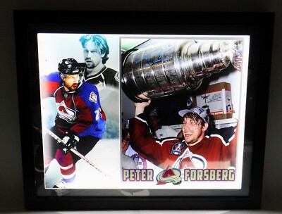 Peter Forsberg Signed 16x20 SC Photo w/ Inscriptions Lighted Shadowbox ...